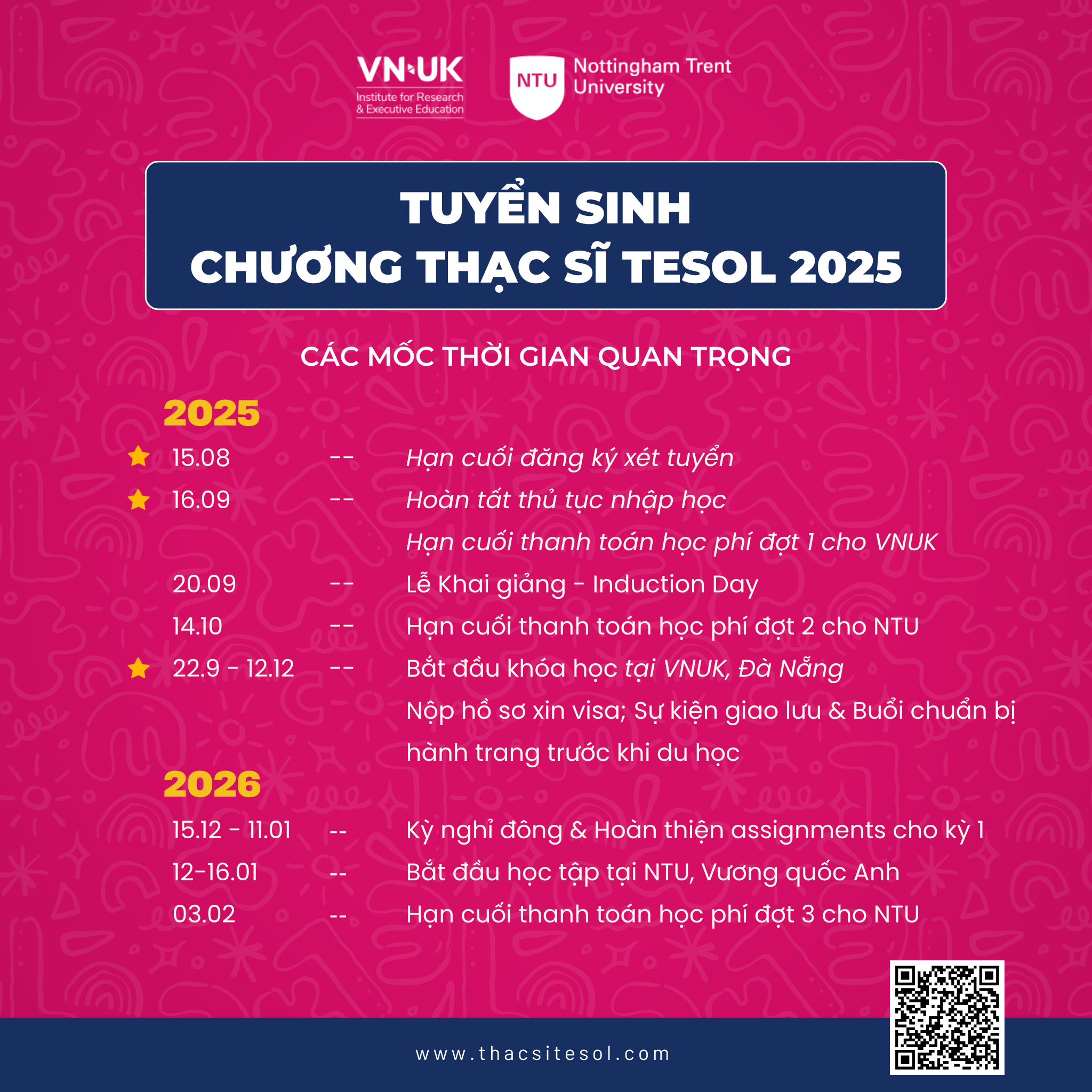 Thạc sĩ MA TESOL - Tuyển sinh VNUK